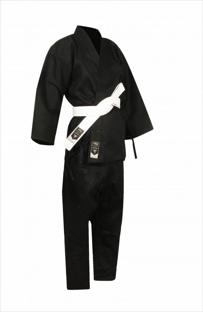 Titan 8oz Medium Lightweight Traditional Karate Uniform-Black